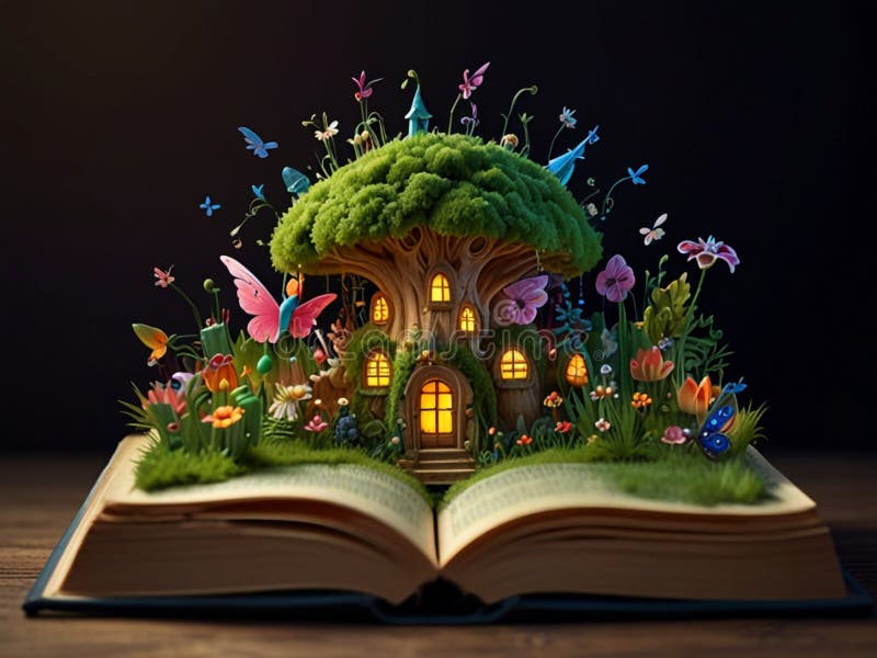 Fairy World Created by on a Book Ai Generated Stock Illustration ...