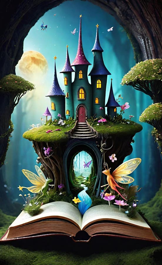 Fairy World Created by on a Book Ai Generated Stock Illustration - Illustration of universe ...