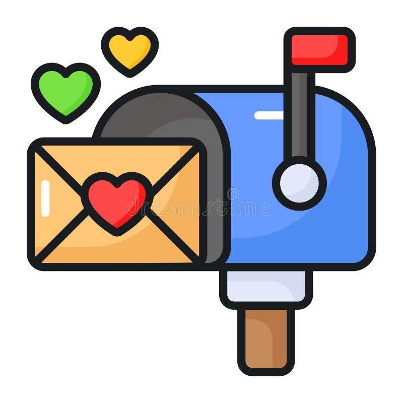 Beautiful and Amazing Vector of Love Letter Mailbox, Editable Style ...