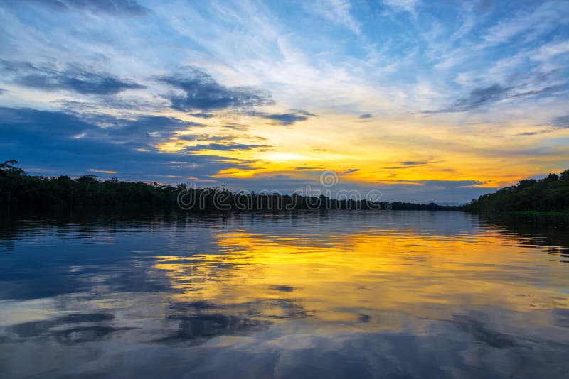 Beautiful Amazon Sunset stock photo. Image of brazil - 63467804