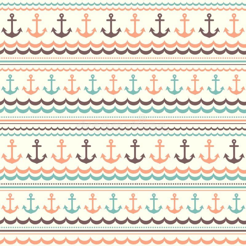 Anchor seamless pattern. stock vector. Illustration of graphic - 46161708