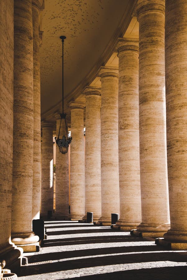 Beautiful Ancient Columns with Shadow Stock Photo - Image of ...