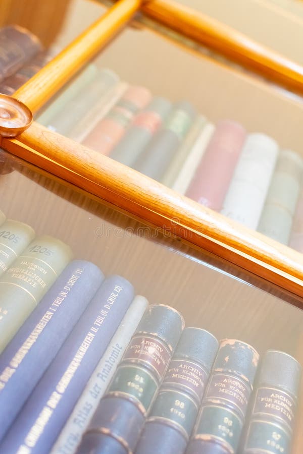 Beautiful Ancient Old Books on Shelf in the Library Stock Photo - Image ...
