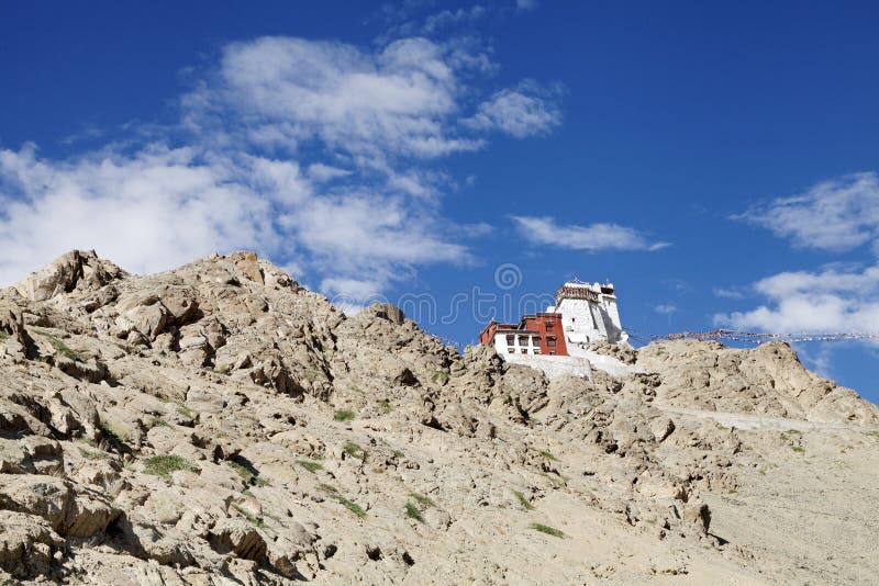 Beautiful Ancient Tsemo Monastery on Hilltop Stock Image - Image of ...