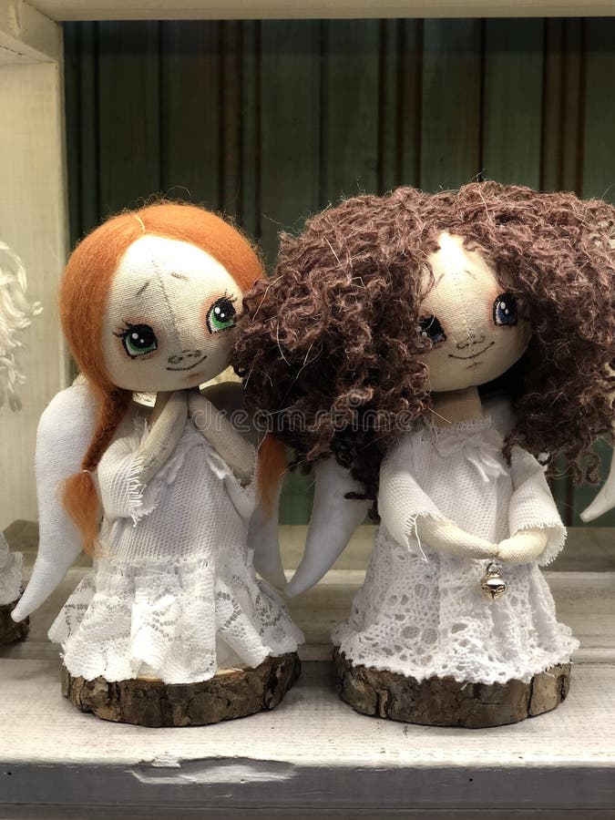 Beautiful Angel Dolls in the Store Stock Image - Image of view ...