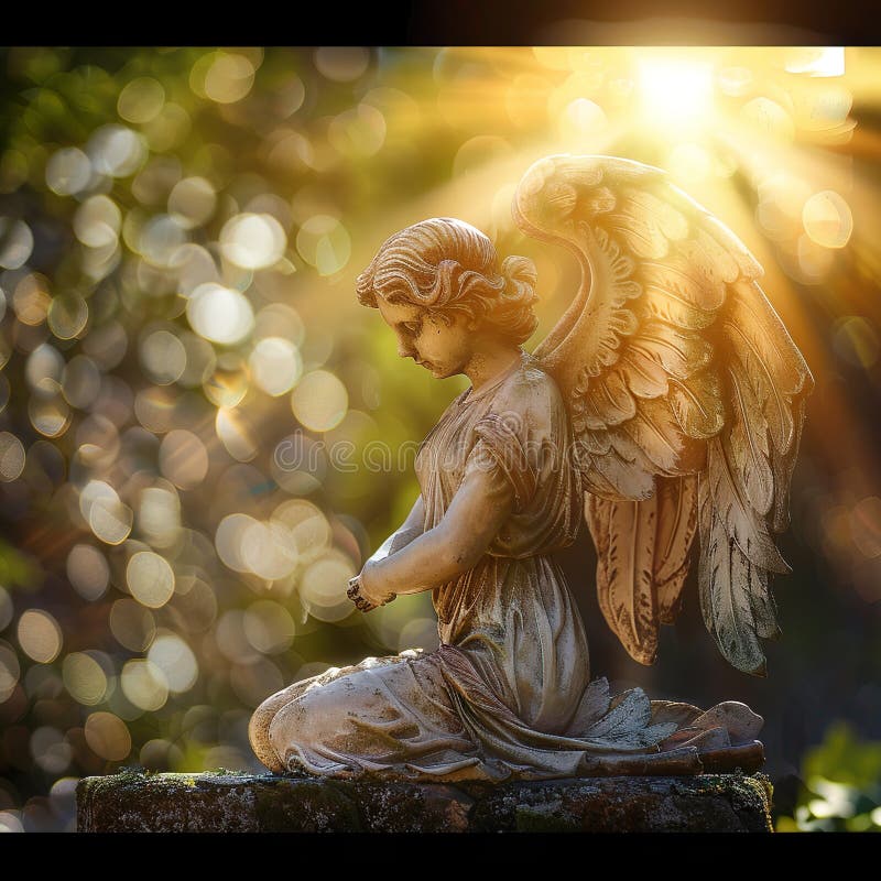 A Beautiful Angel Figurine with Rays of Light Generated by Artificial ...