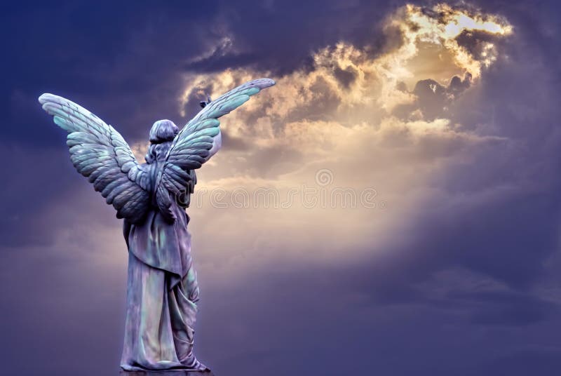 Beautiful angel in heaven stock photo. Image of concepts - 96240840
