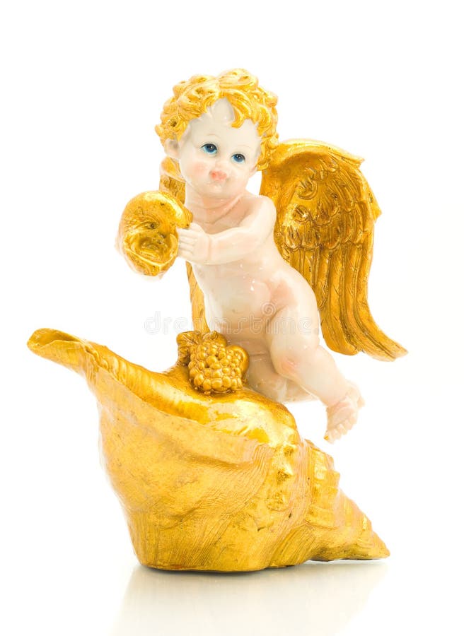Beautiful angel with shell stock photo. Image of ideas - 15308242