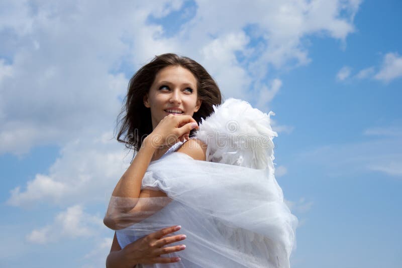 Beautiful angel in the sky stock image. Image of heaven - 15956753