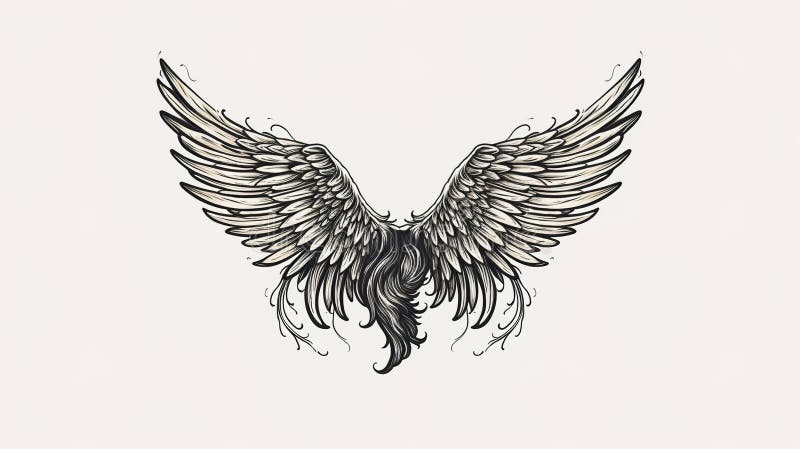 Beautiful Angel Wing Pattern Design.AI Generated Stock Illustration ...