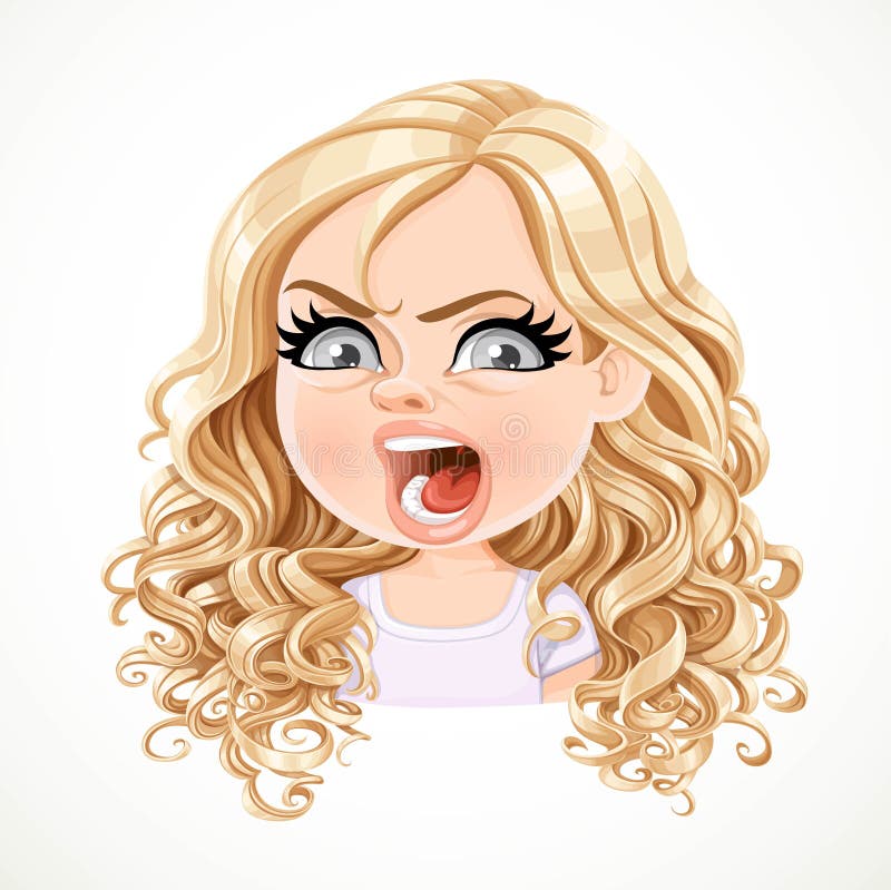 Beautiful Angry Aggressive Smiling Cartoon Brunette Girl with Dark ... Beautiful Angry Aggressive Smiling Cartoon Brunette Girl with Dark ...