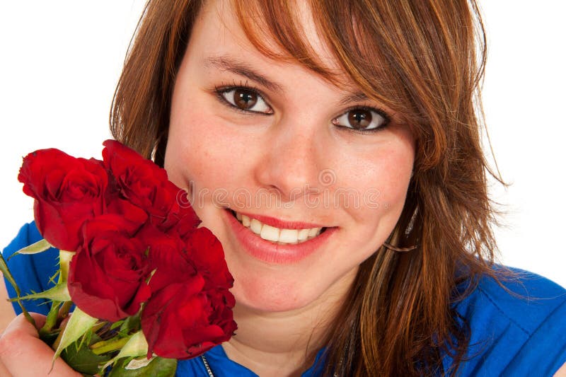 Beautiful Angry Girl with Rose Stock Image - Image of shirt, angry ...