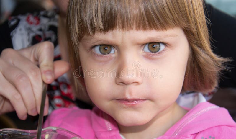 Beautiful Angry Little Young Girl Stock Photo - Image of eyes, human ...