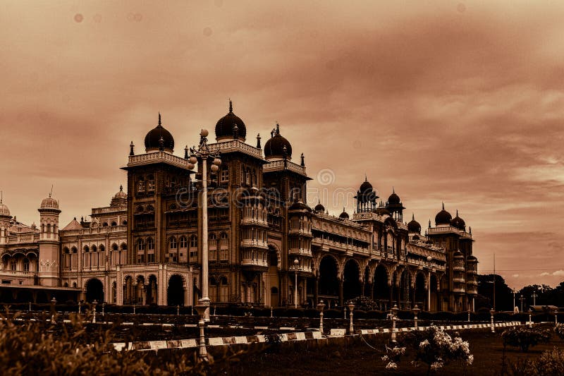 A Beautiful Angular View of Mysore Palace Stock Image - Image of ...