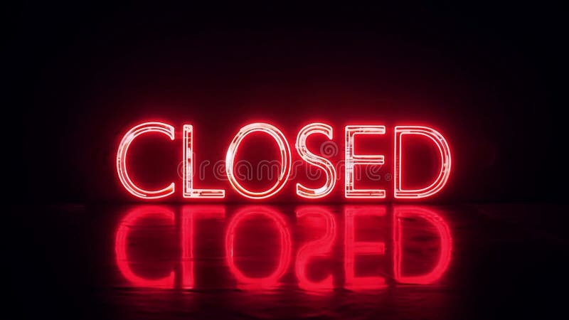 A Beautiful Animated Closed Sign in Neon Optics in Bright Colours Stock ...