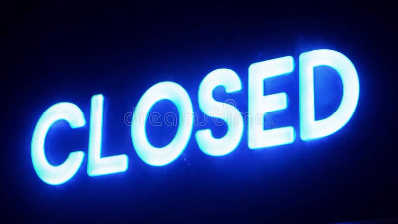 A Beautiful Animated Closed Sign in Neon Optics in Bright Colours Stock ...