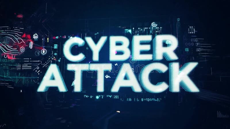 A Beautiful Animated Lettering of the Words Cyber Attack in a Technical ...