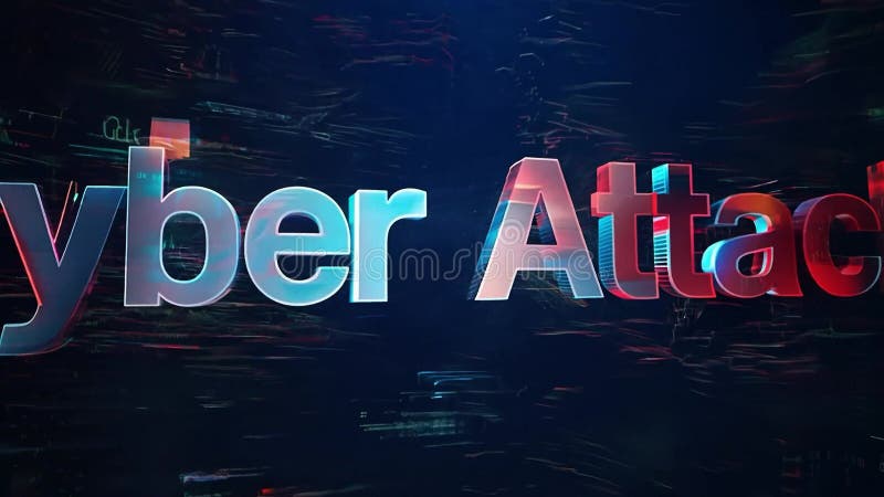 A Beautiful Animated Lettering of the Words Cyber Attack in a Technical ...