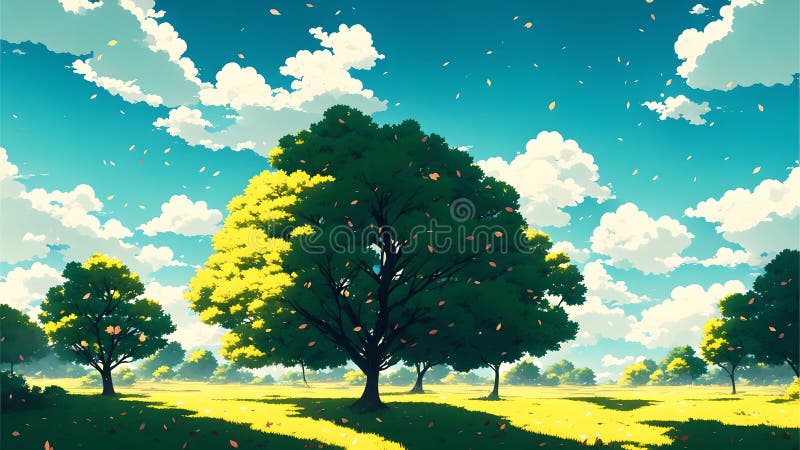 Beautiful Anime Style Wallpaper. Generated with Ai Stock Illustration ...