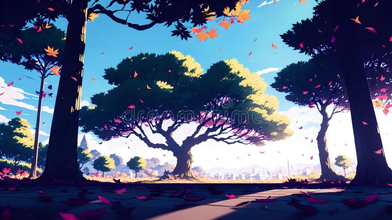 Beautiful Anime Style Wallpaper. Generated with Ai Stock Illustration ...