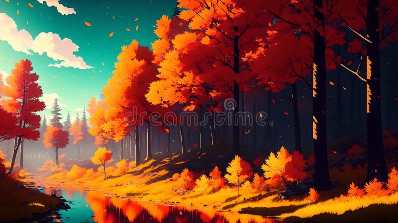 Beautiful Anime Style Wallpaper. Generated with Ai Stock Photo - Image ...