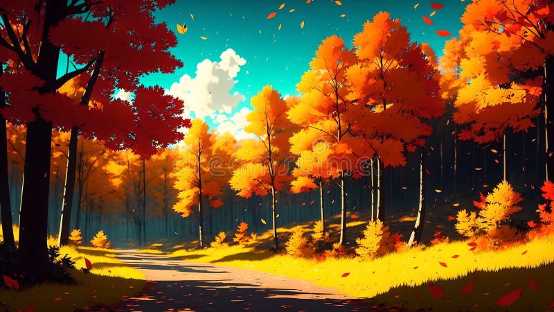 Beautiful Anime Style Wallpaper. Generated with Ai Stock Illustration ...