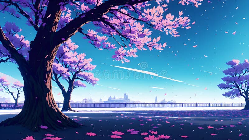 Beautiful Anime Style Wallpaper. Generated with Ai Stock Photo - Image ...