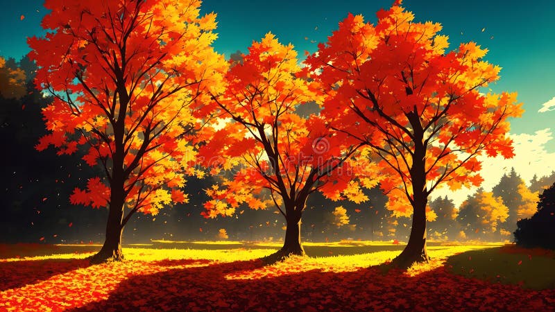 Beautiful Anime Style Wallpaper. Generated with Ai Stock Image - Image ...