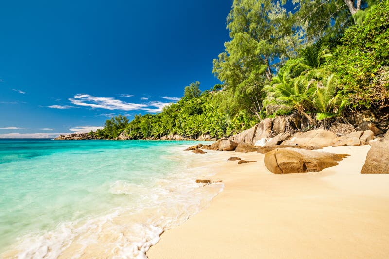 Beautiful Anse Intendance Beach At Seychelles Stock Image - Image of ...