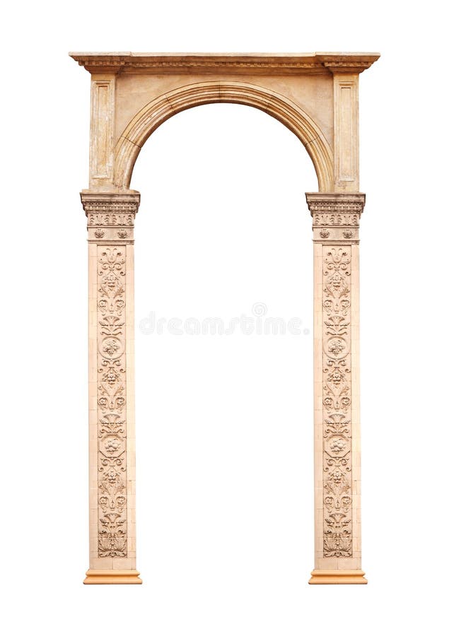Beautiful Antique Architectural Arch Isolated on White Background Stock ...