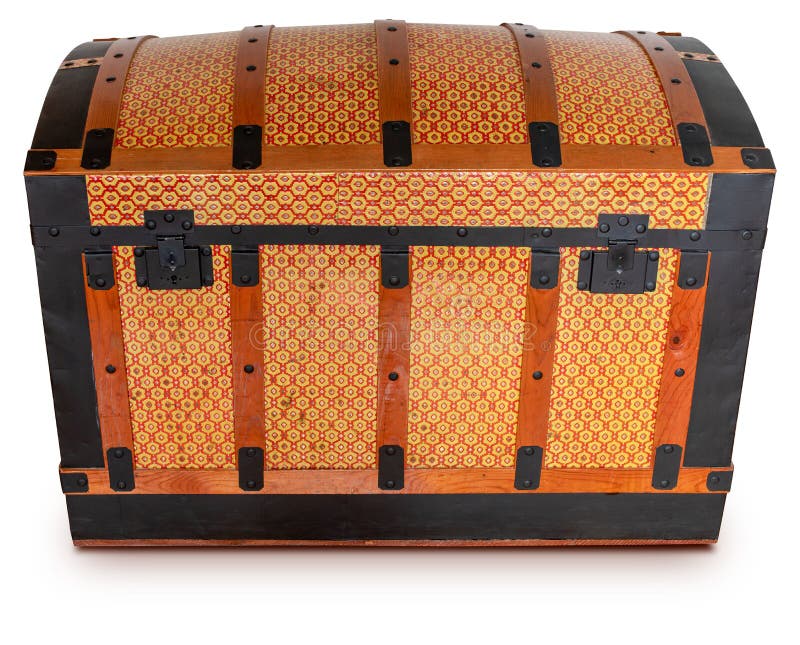 Beautiful Antique Closed Chest. Front View. Isolated on White ...