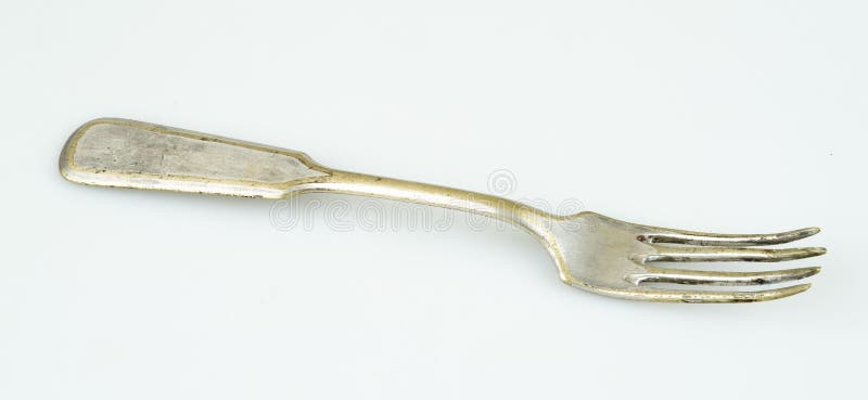 Beautiful Antique Fork on a White Background. Retro Articles Stock ...