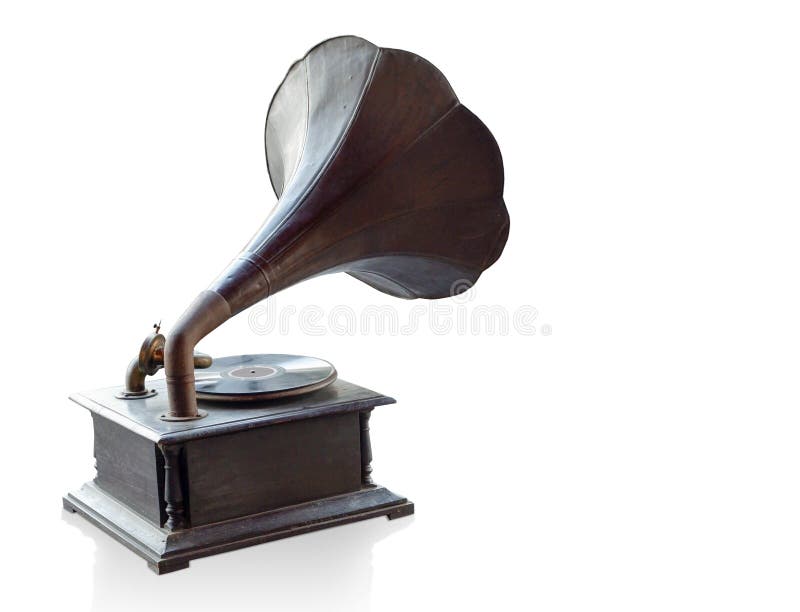 Beautiful Antique Gramophone on White Background,copy Space Stock Image ...