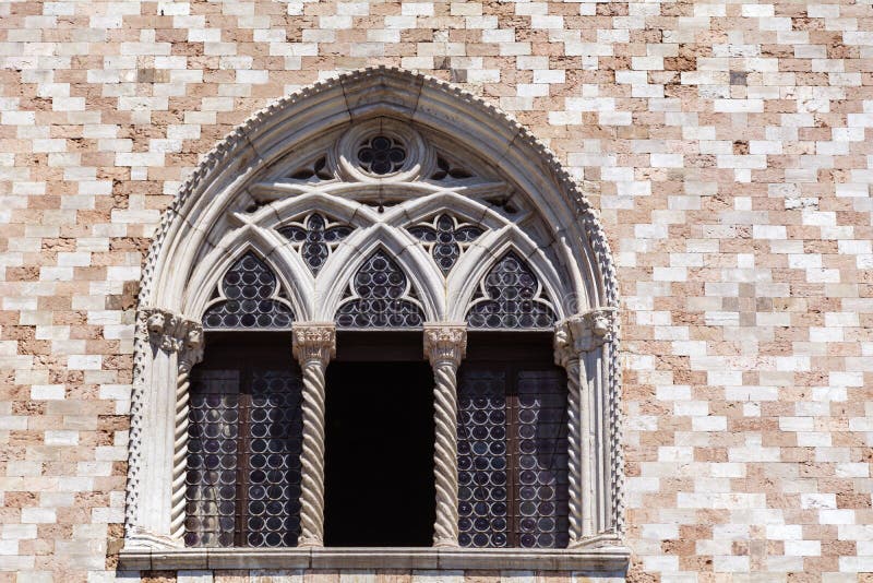 Beautiful Antique Windows With Friezes On A Brick Building Stock Photo ...