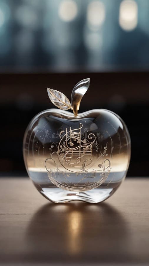 Apple Graphics with Musical Notes Stock Illustration - Illustration of ...