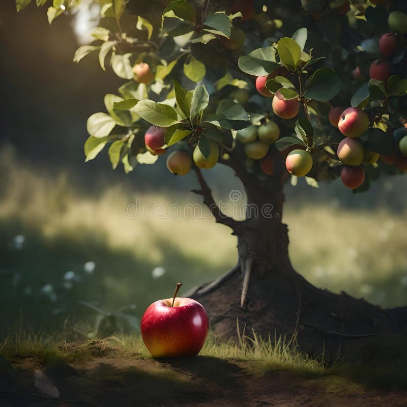 Beautiful Apple Tree - Ai Generated Image Stock Illustration ...
