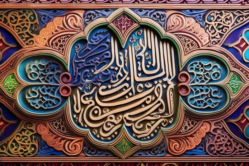 Beautiful Arabic Calligraphy and Patterns Creating an Intricate ...