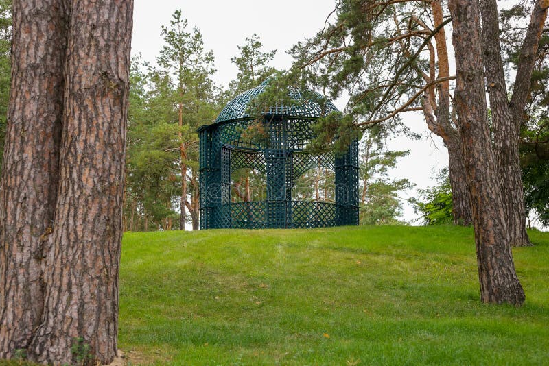 Beautiful Arbor in the Forest, Beautiful Fall Landscape Stock Photo ...