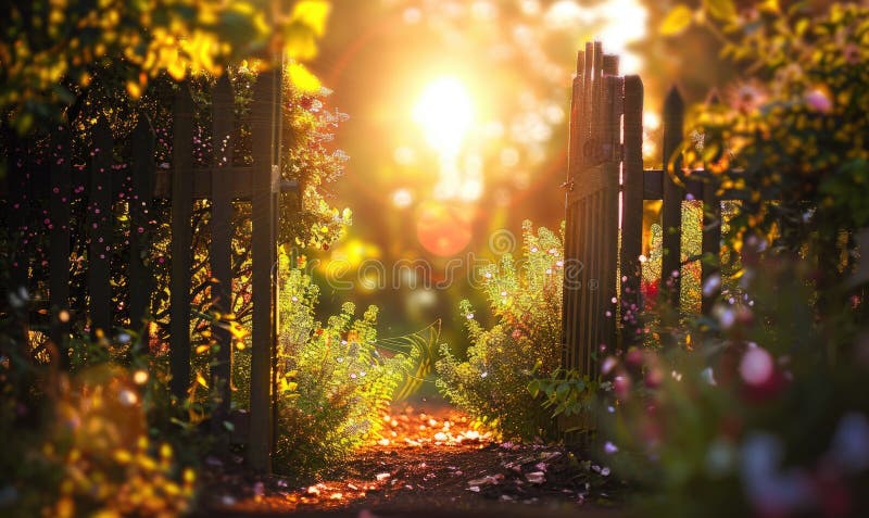 Beautiful Arch in the Garden at Sunset Time Stock Image - Image of ...