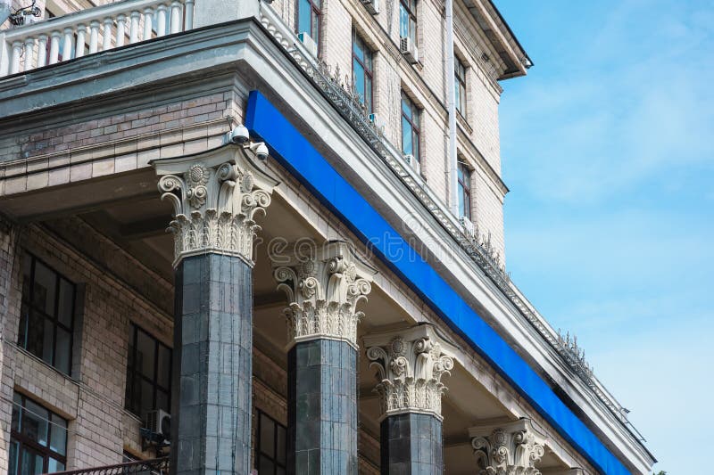 Beautiful Architectural Columns on the Facade of the Building Stock ...