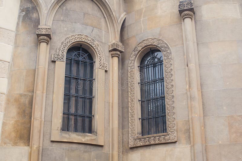 Beautiful Architectural Molding on the Narrow Windows Stock Image ...