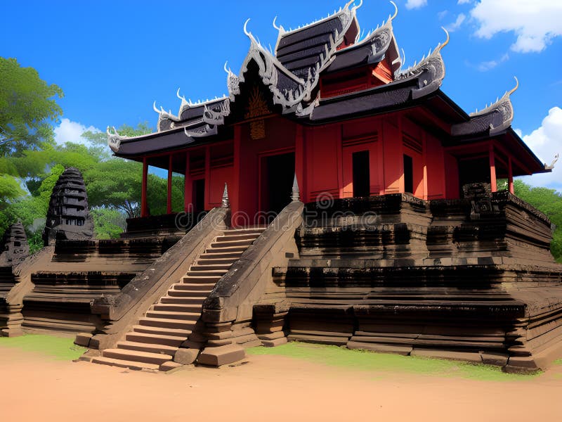 The Beautiful Architecture of the Ancient Buddhist Temple, Ai Generated ...