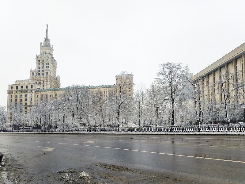 Beautiful Architecture of Moscow Soviet-built in Winter Stock Image ...