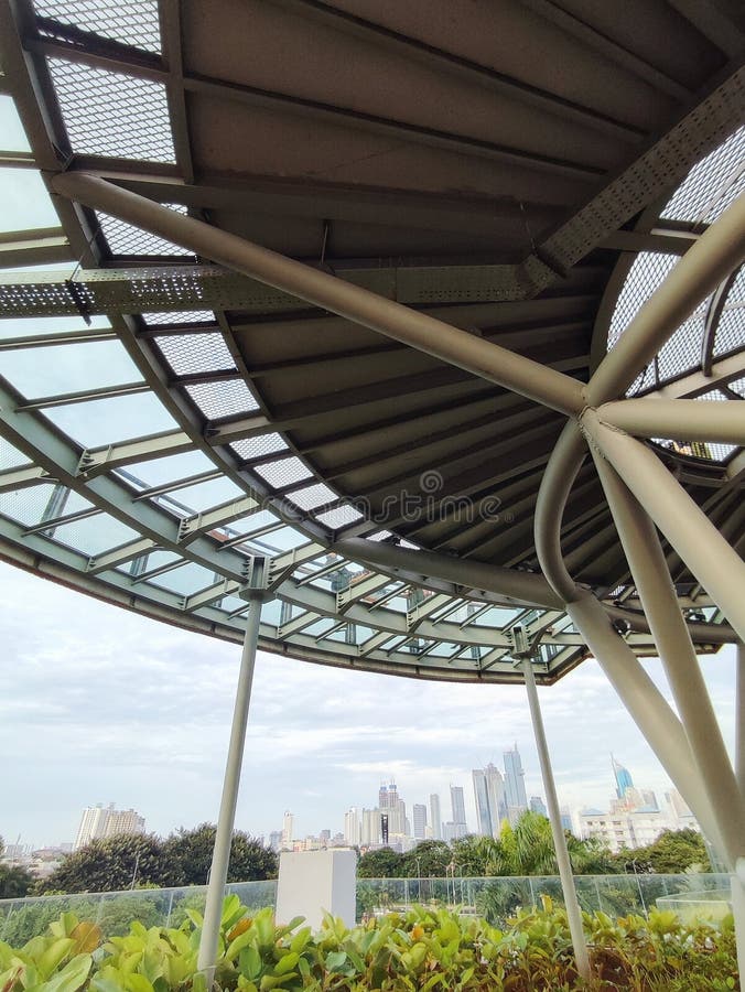 Beautiful Architecture Structure Sky Bridge Design with Cityscape View ...