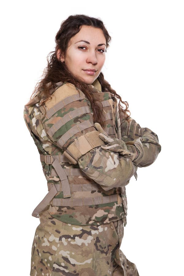 Beautiful Army Girl with Rifle Stock Image - Image of rifle, guard ...