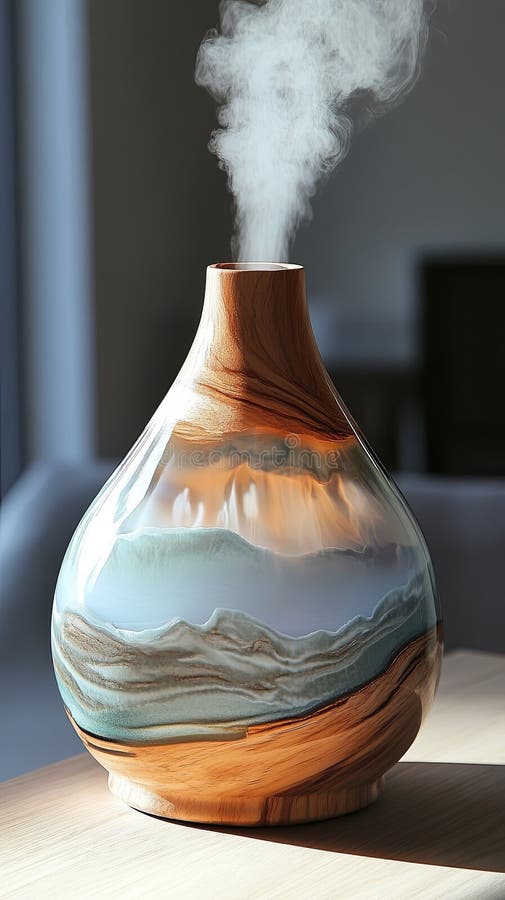 Aromatherapy Diffuser on Table with Warm Sunlight in Cozy Room, AI ...