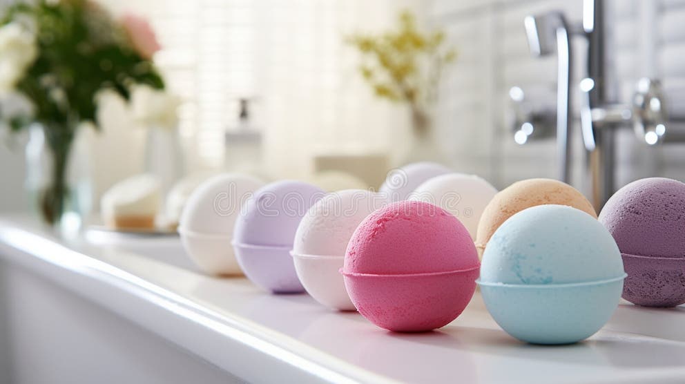 Beautiful Aromatic Bath Bombs. Space for Text Stock Image - Image of ...