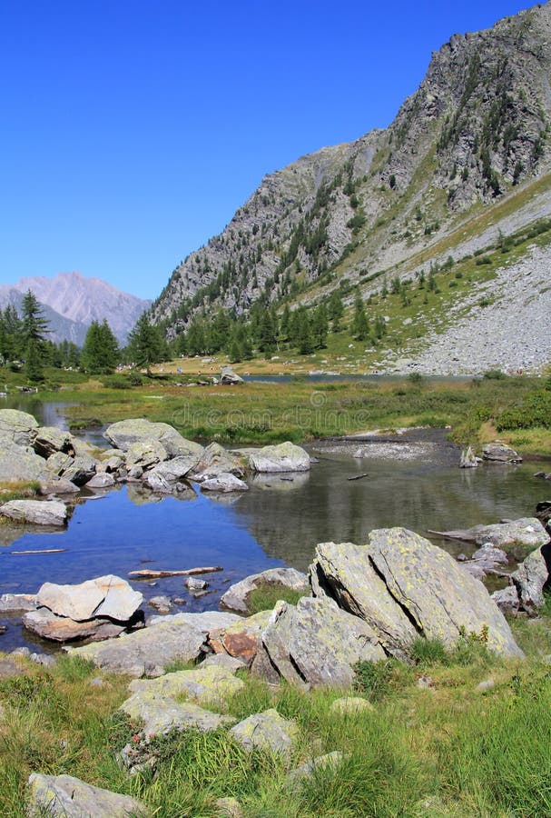 Arpy lake, Aosta Valley stock photo. Image of reflect - 16750362