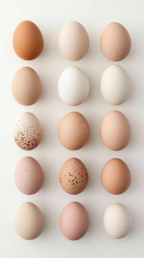 Collection of Assorted Eggs Arranged in a Grid Pattern Showcasing ...