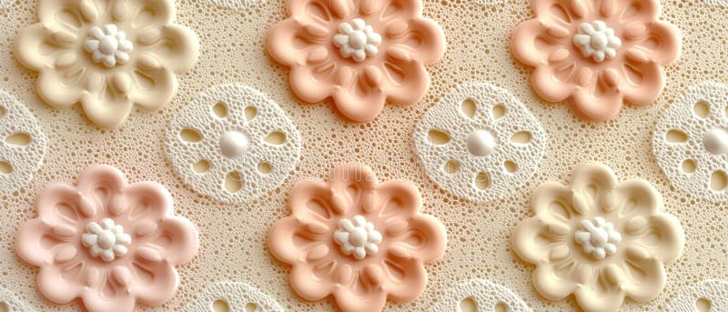 Beautiful Arrangement of Flowers on Lace Creating a Romantic and ...